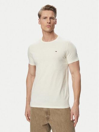 Tommy Jeans T-Shirt DM0DM04411 Creme Slim Fit