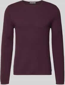 Review Basic Strickpullover mit Rundhalsausschnitt und Rollkanten