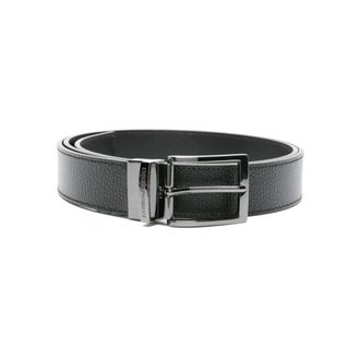 Emporio Armani Homme, Accessoires, Noir, Taille: ONE Size Palmellato Leather Printed Reversible Belt