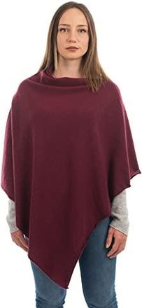 DALLE PIANE CASHMERE Poncho en cachemire mélange - Made in Italy - Femme, Couleur: Bordeaux, Taille unique