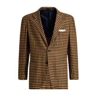 Kiton Kaschmir Micro-Karierte Blazer - - Jackets - Herren - Mehrfarbig - XL