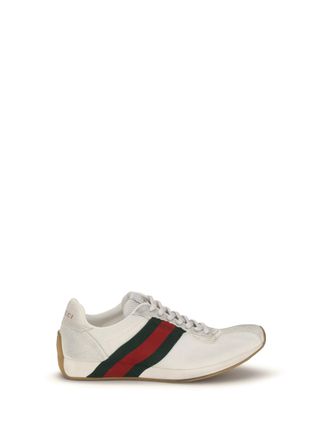 Gucci Womens Sneakers Tempo Mesh And Suede White Upper Polyester Trainers