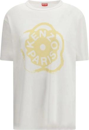 Kenzo Femme, Tops, Blanc, Taille: 38 FR Classic Crew Neck Cotton T-Shirt
