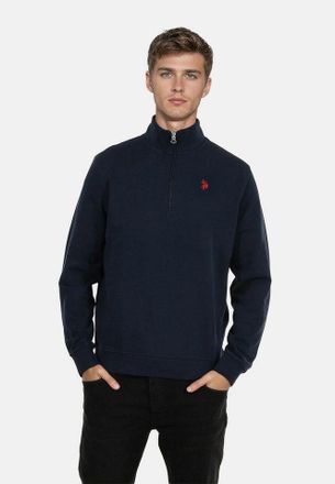U.S.Polo Association Stehkragenpullover USKiaan - Herren Sweatshirt mit Rundhalsausschnitt Baumwoll-Viskose-Mix, weich, atmungsaktiv und mit Logo-Stickerei