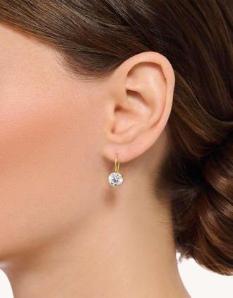 Thomas Sabo Ohrringe aus 925er Sterlingsilber mit 18-kar&auml;tiger Vergoldung in Gelbgold und wei&szlig;en Zirkonia-Schmucksteinen-Goldfarben