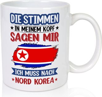 Generic Nord Korea | Urlaub | Stimmen in meinem Kopf | Traumland - Tasse Weiss - Kaffeetasse/Geschenk/Familie