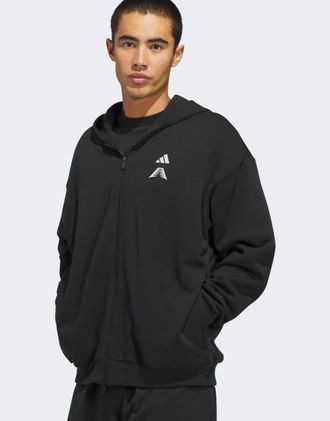 adidas adidas Performance - Anthony Edwards Foundation - Sweat &agrave; capuche zipp&eacute; - Noir
