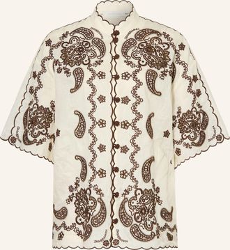 Zimmermann Leinenbluse Ascension Mit Lochspitze weiss