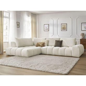 BOBOCHIC Bobochic - Canapé dangle fixe everest tissu chiné Angle gauche Blanc