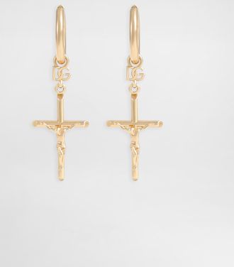 Dolce & Gabbana Steckerohrringe Mit Kreuzdetails - Frau Bijoux Gold Metall Onesize
