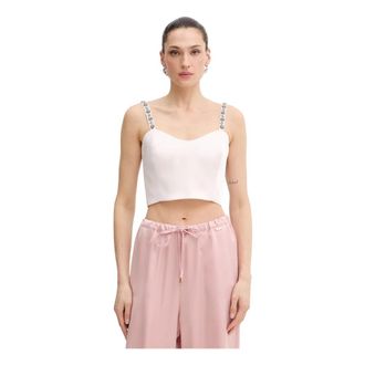 Twinset Cropped Duchesse Satin Top - - Tops - Damen - Rosa - M
