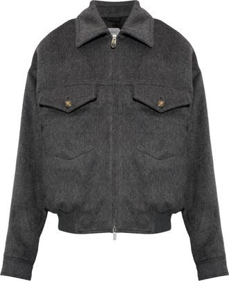 Versace Wool Llama Blouson - - Jackets - Herren - Grau - L