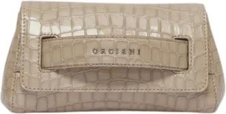 Orciani Femme, Sacs, Beige, Taille: ONE Size Clutch Gossip Cocco Glow