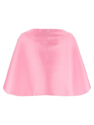 Alberta Ferretti Cropped Silk-Blend Cape - Pink