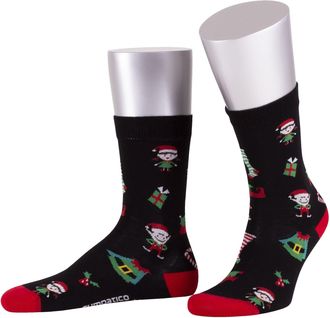 Sympatico Weihnachtssocken Damen & Herren | Bequeme Socke mit Weihnachtsmotiv | Motiv Christmas Socken aus Baumwolle | Santa, Elf, Rentier, Geschenke, Lebkuchen