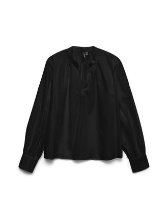 Vero Moda Damen Vmfanni Ls V-Neck Top WVN Ga Noos, Black, X-Large