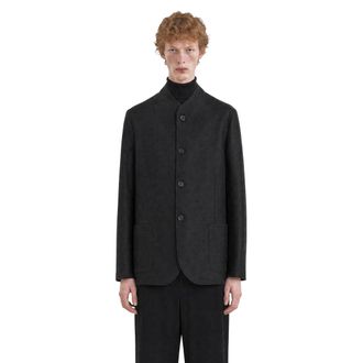 Harris Wharf London Nehru Jacket in Light Pressed Wool