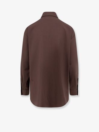 Alysi Womens Shirt Stretch Virgin Wool Brown