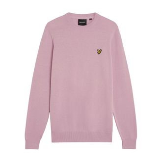 Lyle & Scott Homme, Pulls, Rose, Taille: XL Pull Ras du Cou en Coton