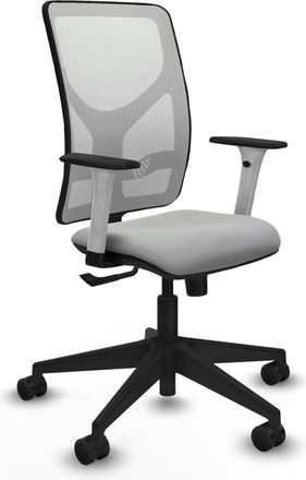 Piqueras y Crespo Stuhl aus PC mit wei&szlig;en und schwarzen Armlehnen, h&ouml;henverstellbare Lendenwirbelst&uuml;tze, ausgestattet mit 3 Positionen und Schneideschaum, Wei&szlig;/Hellgrau