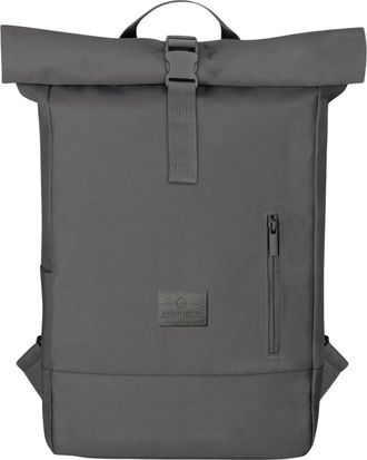 Johnny Urban Rucksack Damen & Herren Grau - Robin Medium - Rolltop Mit Laptopfach für Uni Business Fahrrad - 15L - Nachhaltig - Wasserabweisend