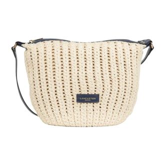 Lancaster Femme, Sacs, Bleu, Taille: ONE Size Sac Besace Tress&eacute; Coton