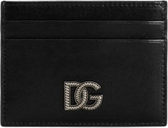 Dolce & Gabbana Homme, Accessoires, Noir, Taille: ONE Size Porte-cartes en cuir de veau Tempesta