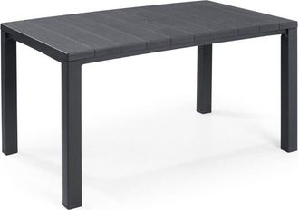 Dmora Gartentisch Listowel, Picknickbasis, Garten-Esstisch, Mehrzweck-Außenbank, 147x90 h75 cm, Anthrazit - Dmora