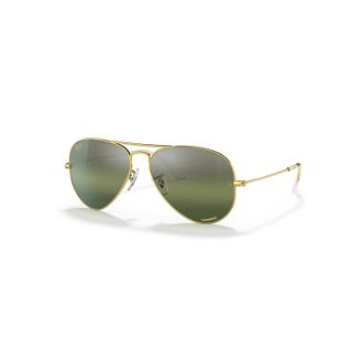 Ray-Ban Aviator Chromance Sonnenbrillen Gold Fassung Silber Glas Polarisiert 58-14