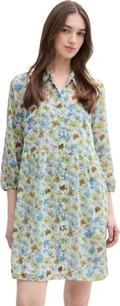 Tom Tailor Damen 1046641 Kleid, 37809-White Green Blue Flower Print, XXL