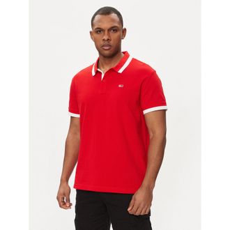 Tommy Jeans Poloshirt DM0DM18313 Rot Regular Fit
