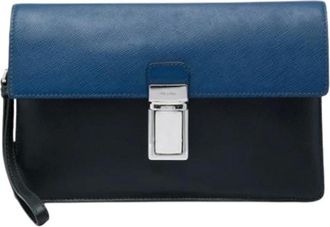 Prada Pre-owned Sacoche Saffiano - Femme - Pre-owned - Bleu - Taille: ONE Size