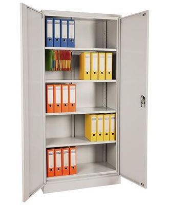 Sigma Armoire de classement, m&eacute;tal, 92 x 42 x 195 cm, 4 &eacute;tag&egrave;res r&eacute;glables, 2 Portes battantes, Serrure avec cl&eacute;, Grise