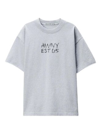 Alexander Wang t-shirt à logo imprimé - Gris