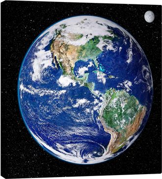 Posterlounge Erde aus dem All Leinwandbild von NASA 50 x 50 cm Blau Wandbilder Wanddeko