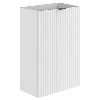 Vente-Unique Vente-unique - Meuble pour lave main stri&eacute; porte r&eacute;versible blanc - H60 x L40 x P22 - vahira