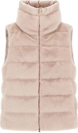 Herno Femme, Vestes, Beige, Taille: 38 FR Lady Alternative Fur and Nylon Ultralight Vest