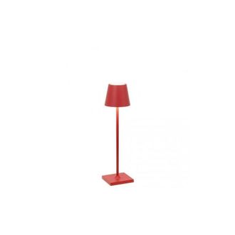 Zafferano Zafferano - Lampe de table led rechargeable et dimmable Poldina Pro Micro Red avec autonomie jusqu&agrave; 12 heures