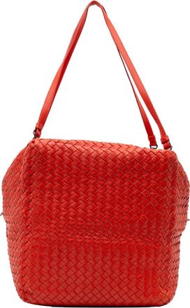 Bottega Veneta Hobo Bags - Nappa Intrecciato Cube Shoulder Bag - Gr. unisize - in Rot - für Damen