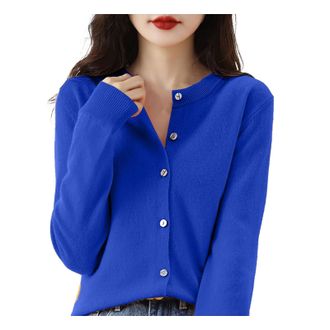 Generic Rollkragenpullover Damen,Pullover Rollkragen Winter, Lockerer, Dicker Pullover Aus Lang&auml;rmeligem Oberteil mit Innenschicht. 1-2-blau L