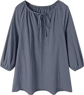 Janly T-shirt blanc pour femmes T-shirt doux &agrave; col rond pour femme pour plus de confort Style d&eacute;contract&eacute; T-shirts noirs simples Col en V Imprim&eacute;, Marine, L