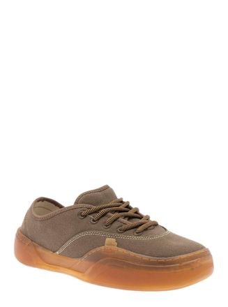 ERL Mens Low Top Sneaker Skate Brown Cotton Trainers