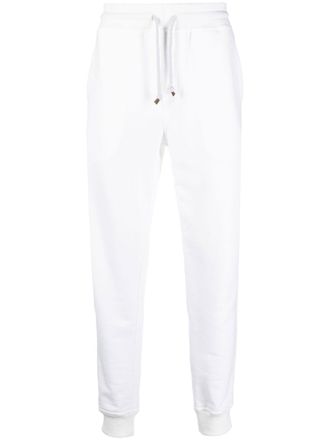 Brunello Cucinelli pantalon de jogging à taille à lien de resserrage - Blanc