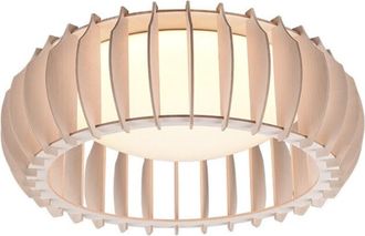 Reality Plafonnier Bois Naturel Led Dimmer Monte &Oslash;40 cm Trio Lighting