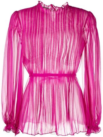 Alberta Ferretti Plissierte Bluse - Violett
