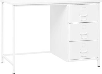 vidaXL Vidaxl - Schreibtisch Industrie-Stil mit Schubladen Weiß 105x52x75 cm