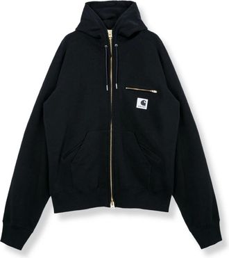 sacai Homme, Sweatshirts et sweats &agrave; capuche, Noir, Taille: L Cotton Jersey Sweat &agrave; capuche
