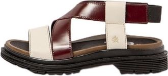 Art Femme 1553 Birmingham Sandale Plate, Crème/Bordeaux, 36 EU