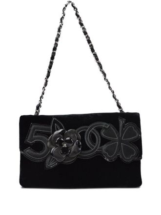 Chanel sac porté épaule Camellia (2006) - Noir