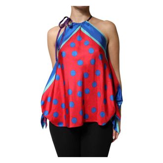 Dolce & Gabbana Polka Dot Tie Halter Blouse Top - - Tops - Damen - Mehrfarbig - XS